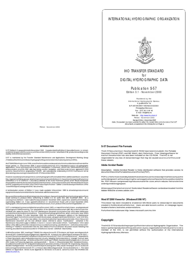 S-57 Documents - Explanatory Booklet | PDF