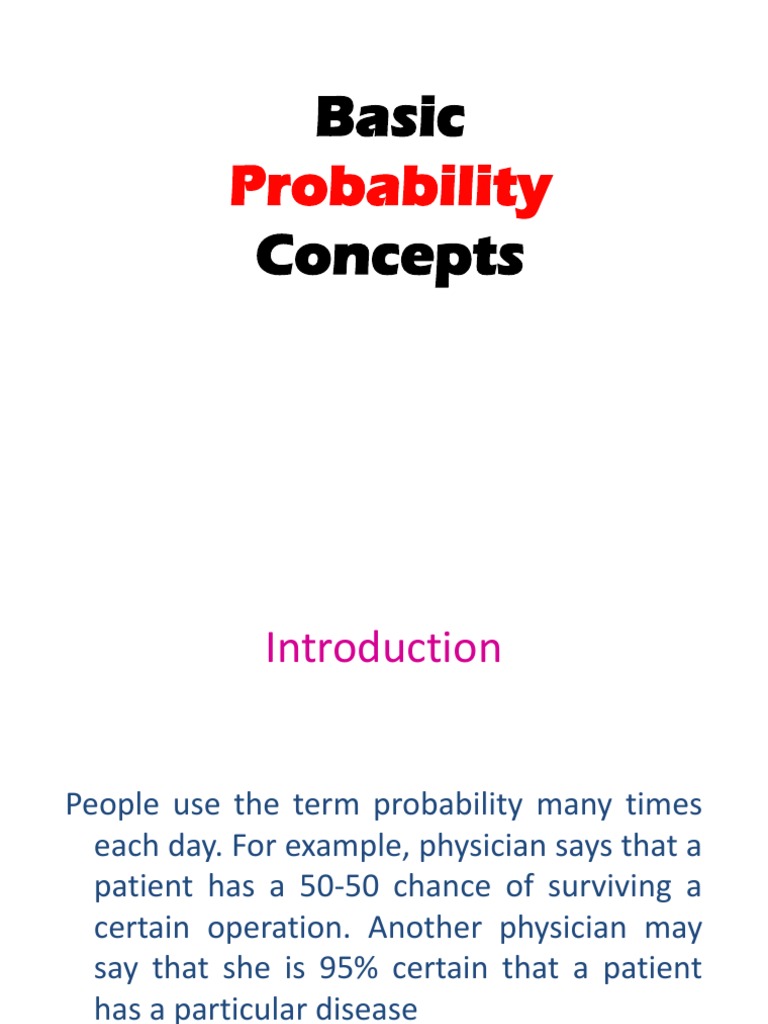 Basic Probability | PDF | Odds | Probability