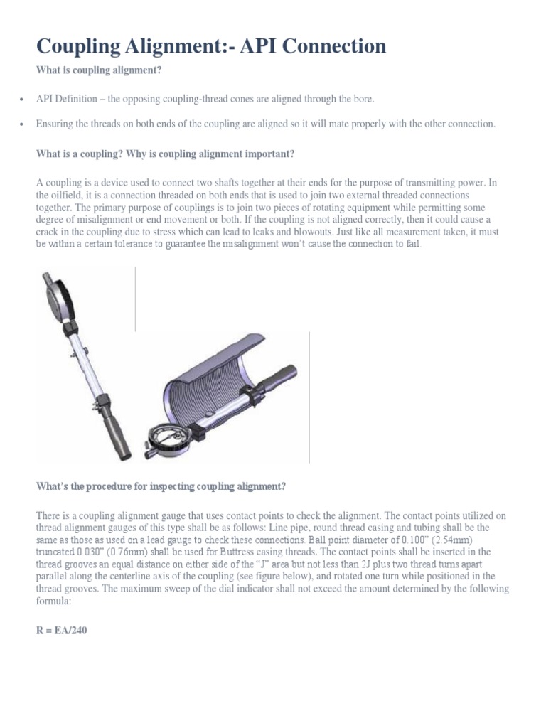 Coupling Alignment - API Connection | PDF