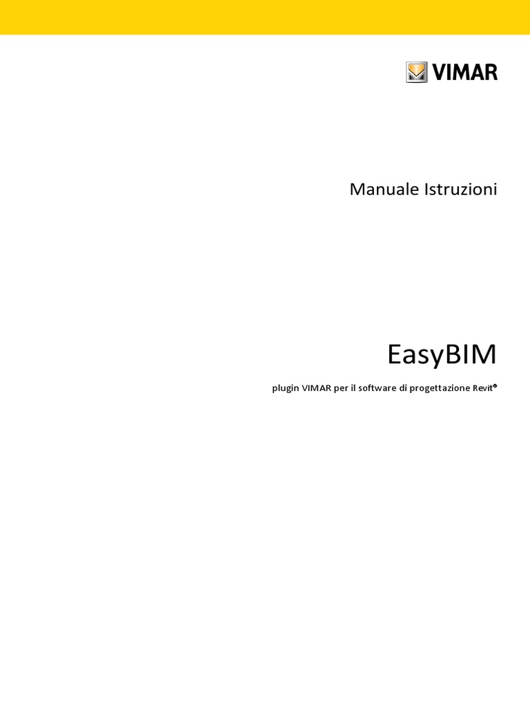 Vimar Manuale Istruzioni EasyBIM v1.0 | PDF