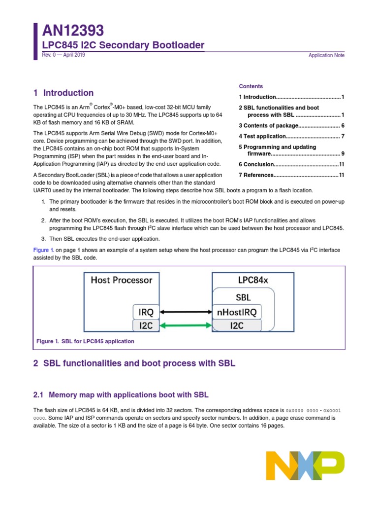 Lpc845 I2c Secondary Bootloader Rev 0 April 2019 Application Note Pdf Booting Arm