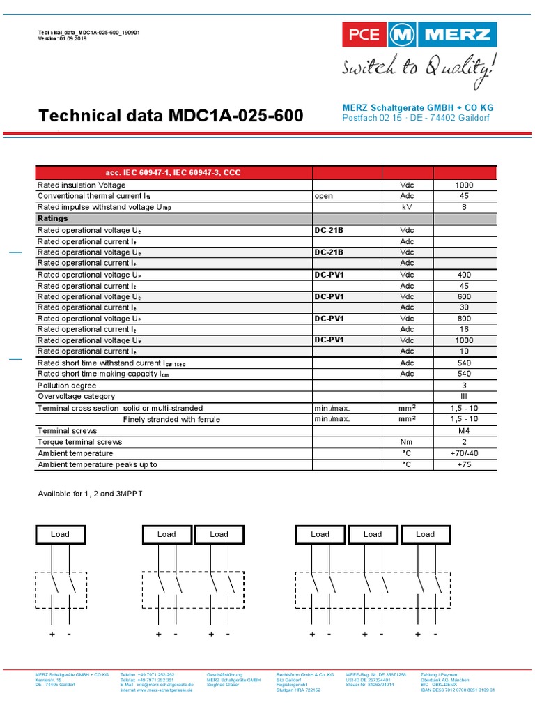 MDC1A-025-600 Technical Data Sheet | PDF | Electrical Engineering ...