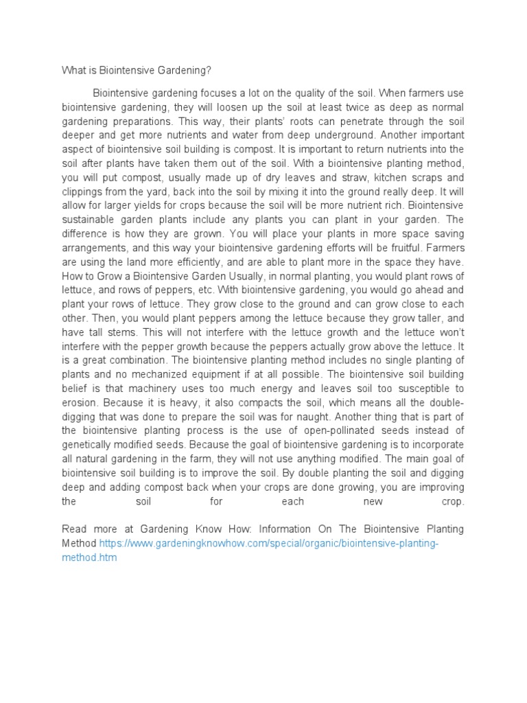 Understanding Biointensive Gardening | PDF | Lettuce | Landscape ...