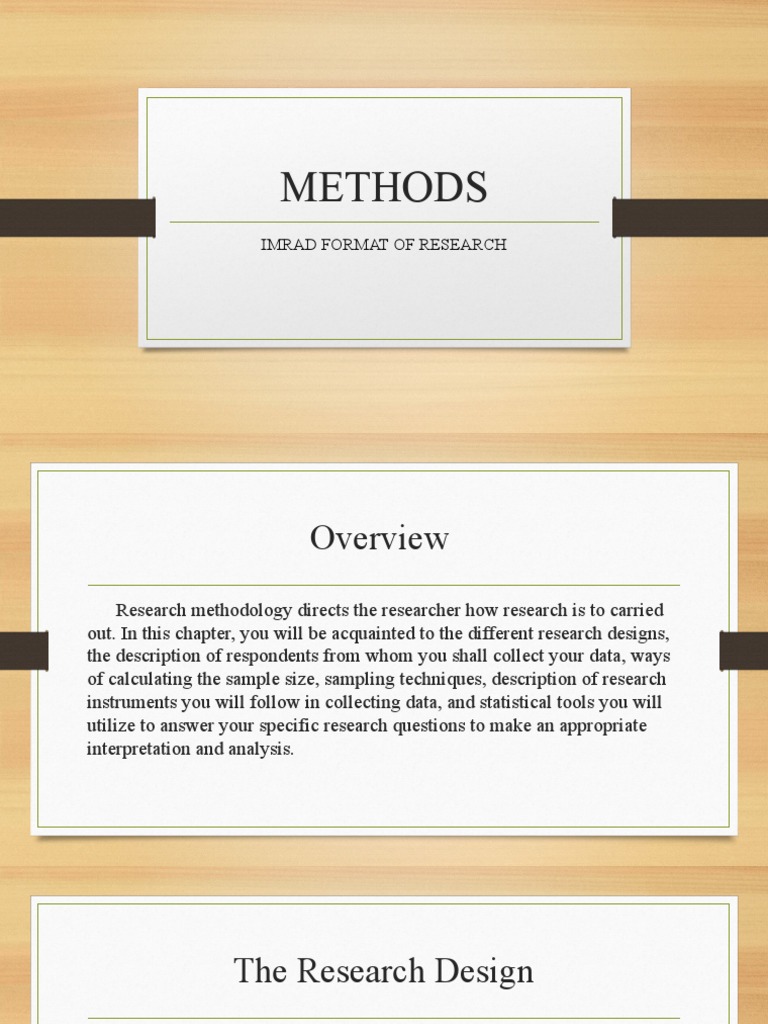 Methods: Imrad Format of Research | PDF
