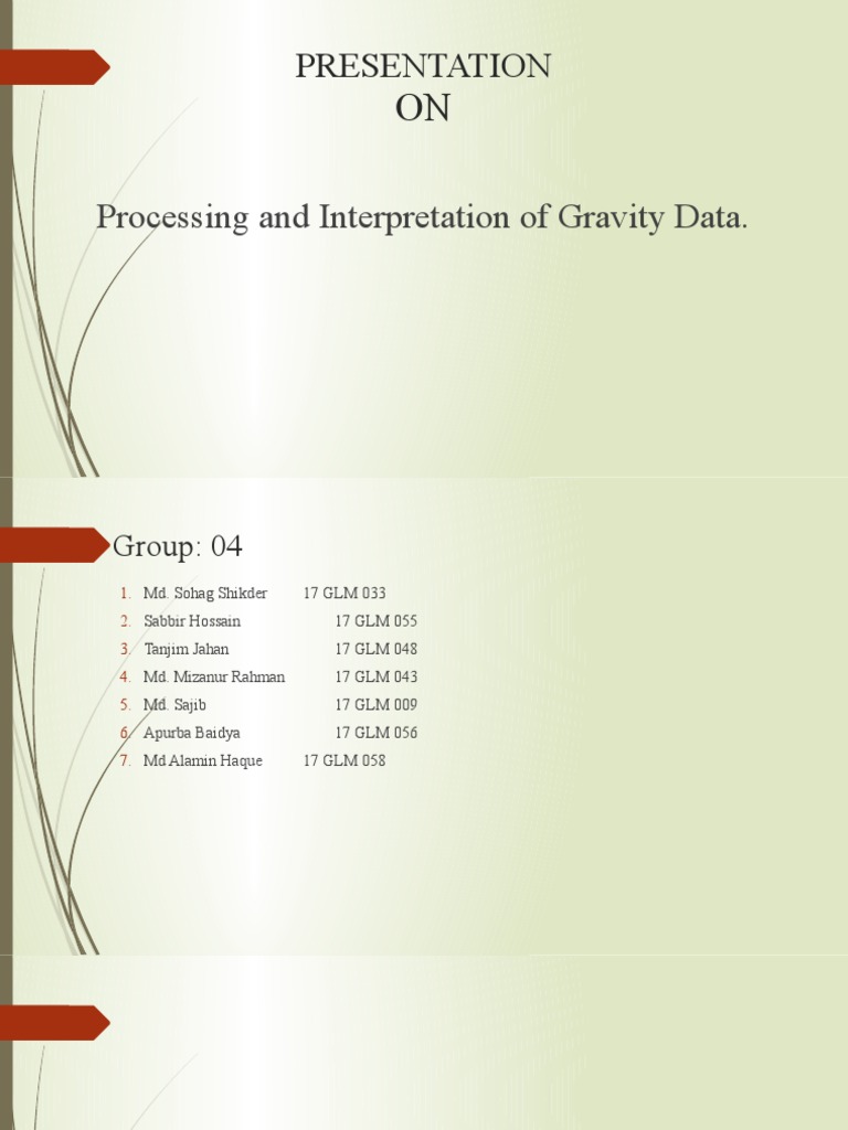 Presentation: Processing and Interpretation of Gravity Data | PDF ...