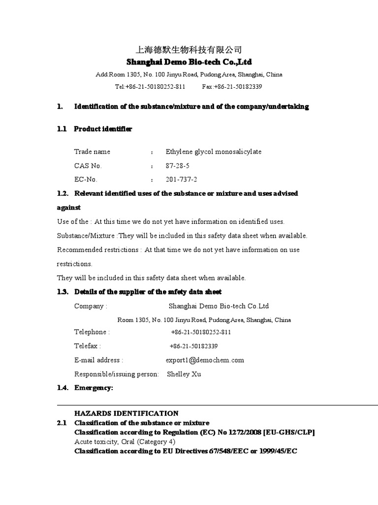 Ethylene MSDS | PDF | Toxicity | Firefighting