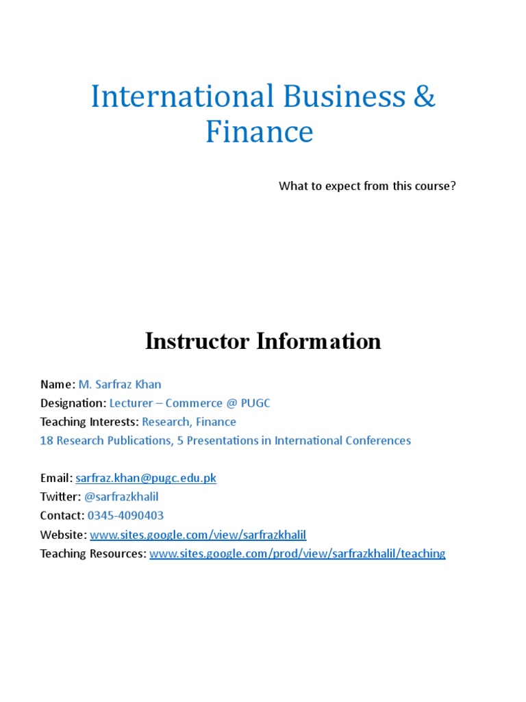 International Business Finance | PDF | Globalization | Labour Economics