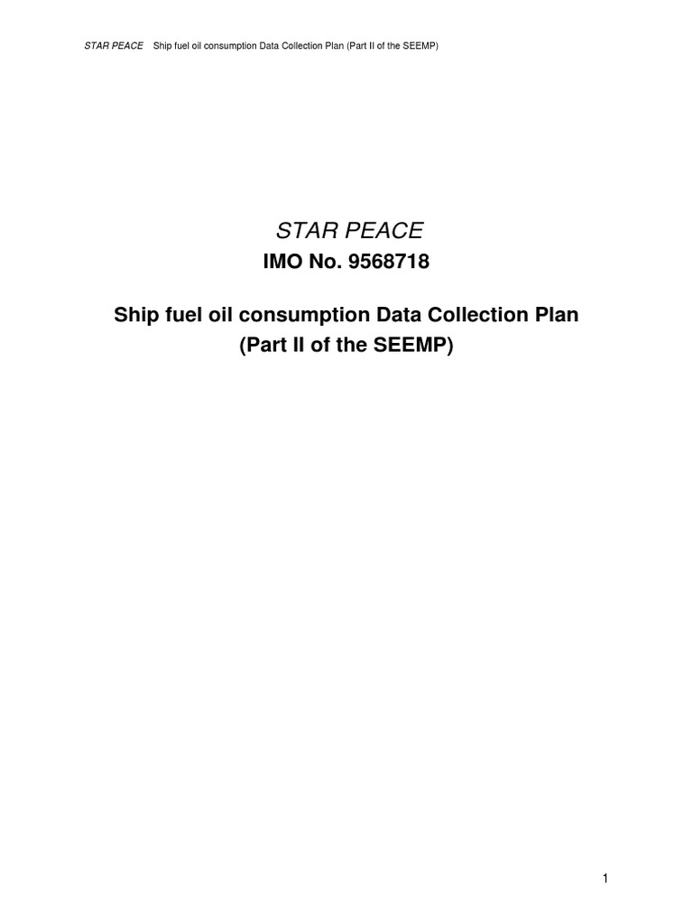 STAR PEACE DCS SEEMP Part II | PDF | Fuel Oil | Diesel Fuel