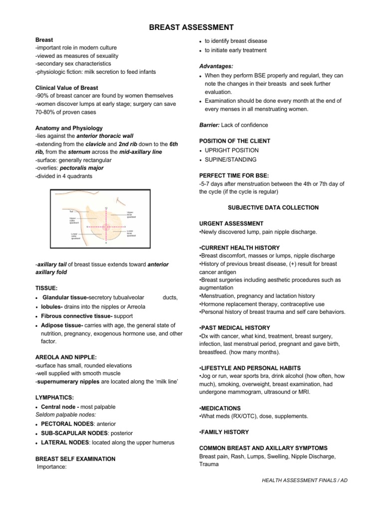 Breast Assessment | PDF | Breast Cancer | Nipple
