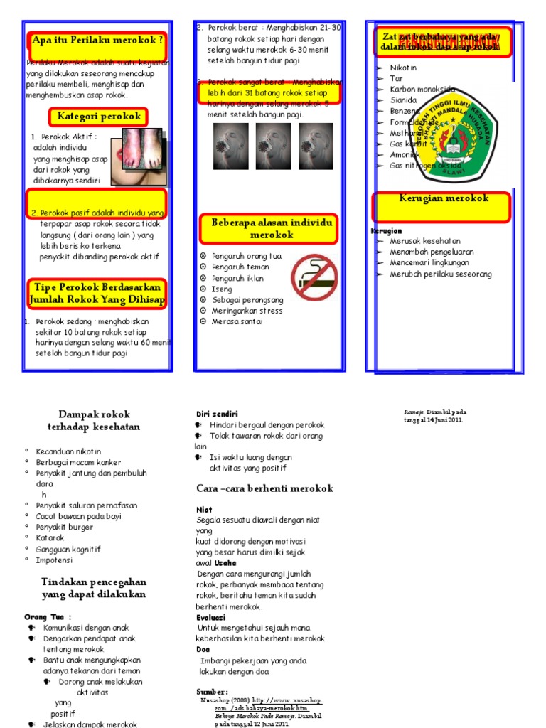 Leaflet Merokok | PDF