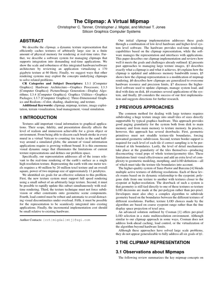 Clipmap | PDF | Texture Mapping | Cache (Computing)