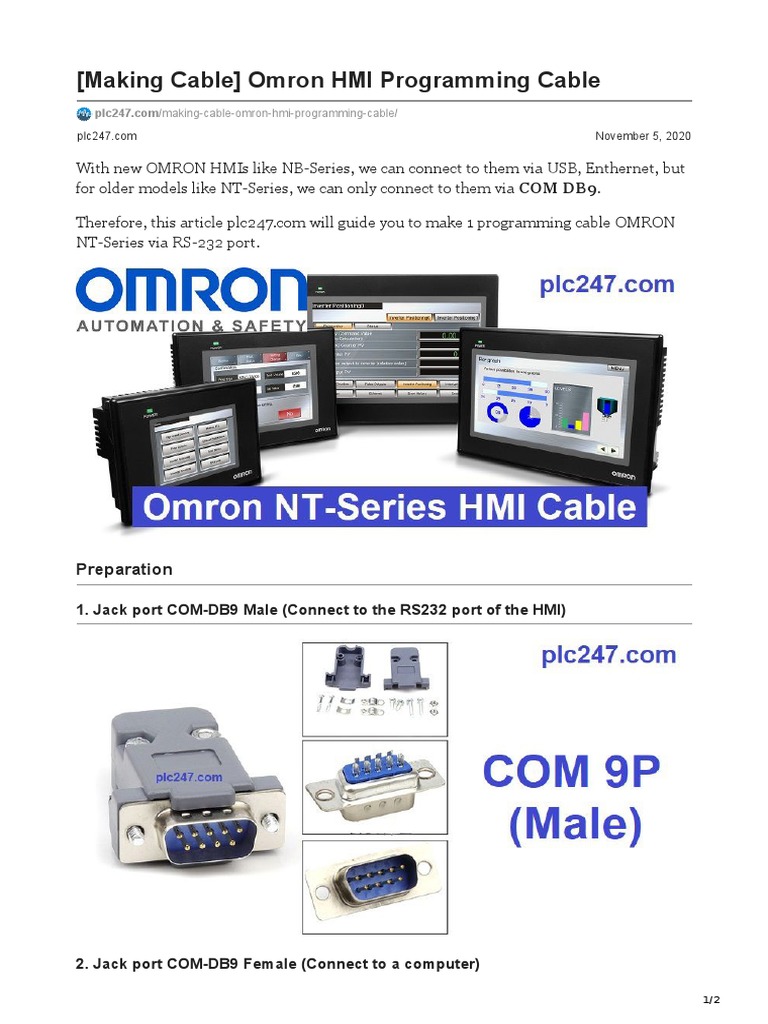 Making Cable Omron HMI Programming Cable