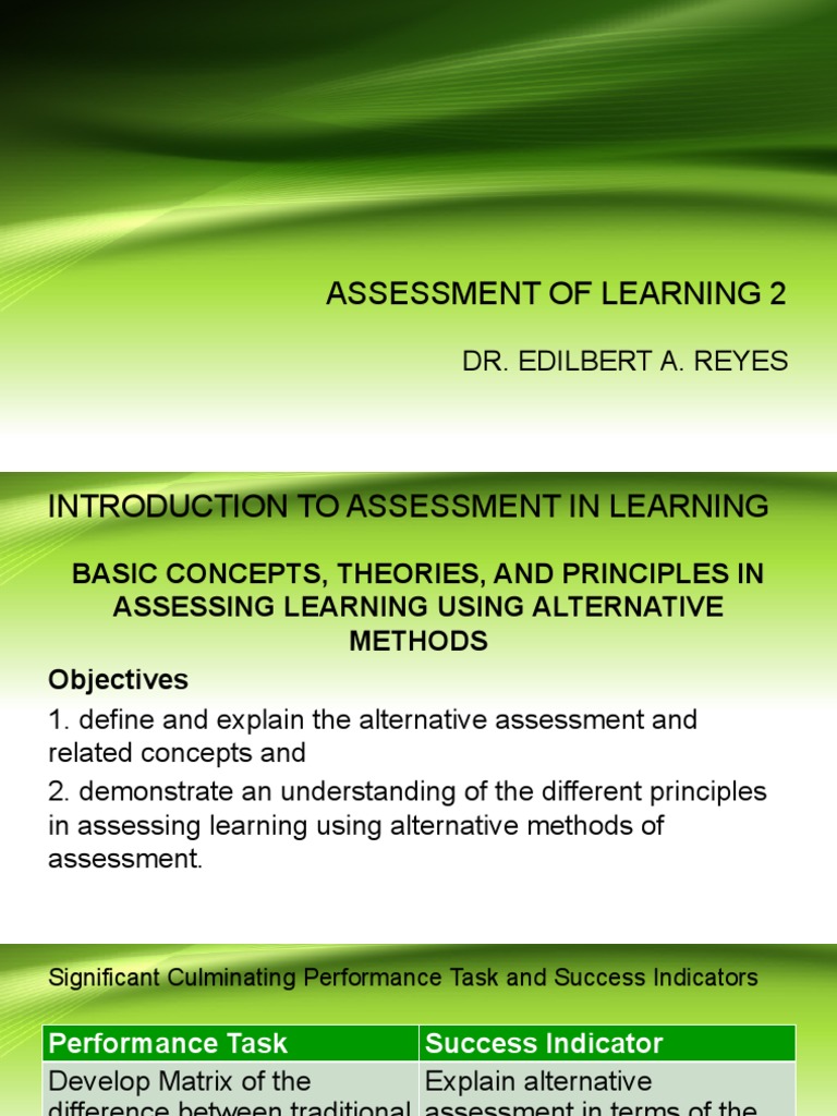 Assessment of Learning 2 | PDF