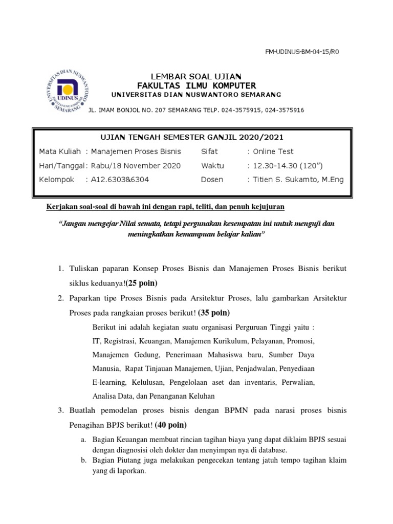UTS MPB Rabu Titien | PDF | Pengelolaan Keuangan & Uang