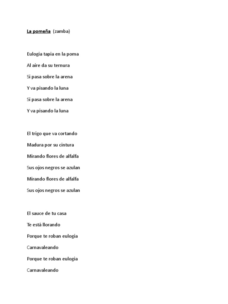 Letras de Folklore | PDF | Entretenimiento (general)