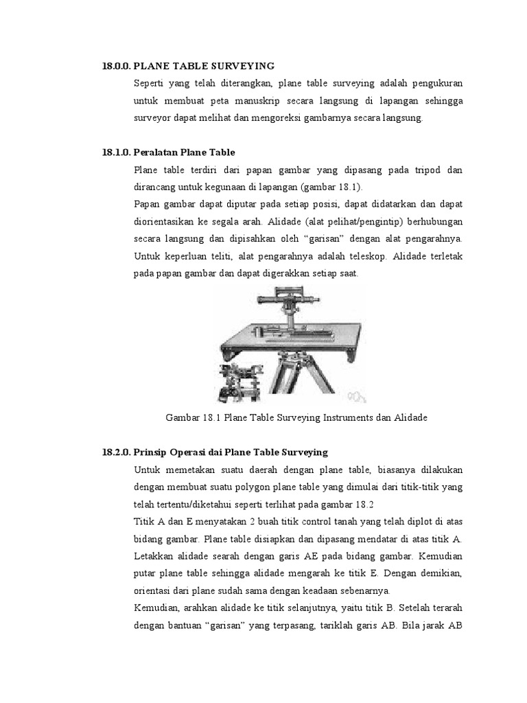 Bab 18. Plane Table Surveying | PDF