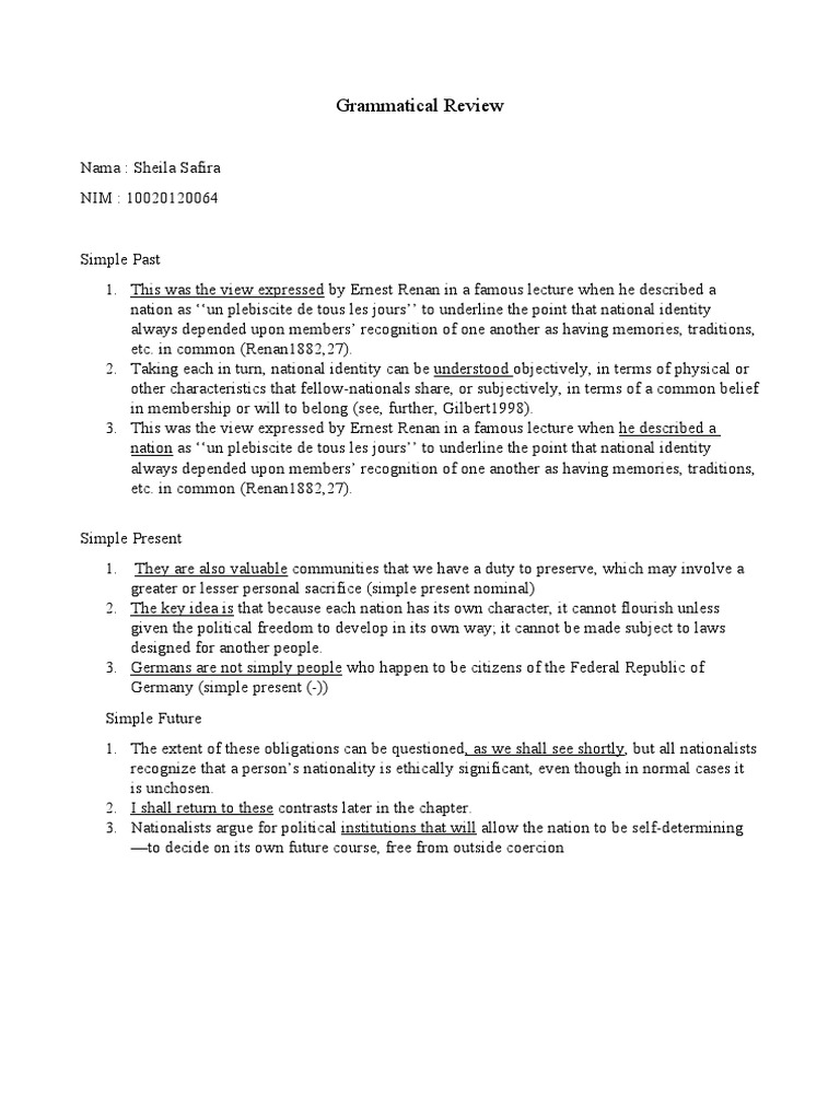 Grammatical Review | PDF