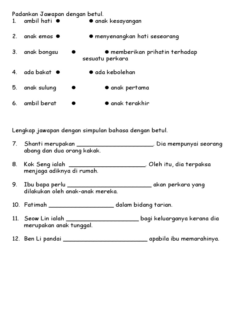 Simpulan Bahasa std3 1 | PDF