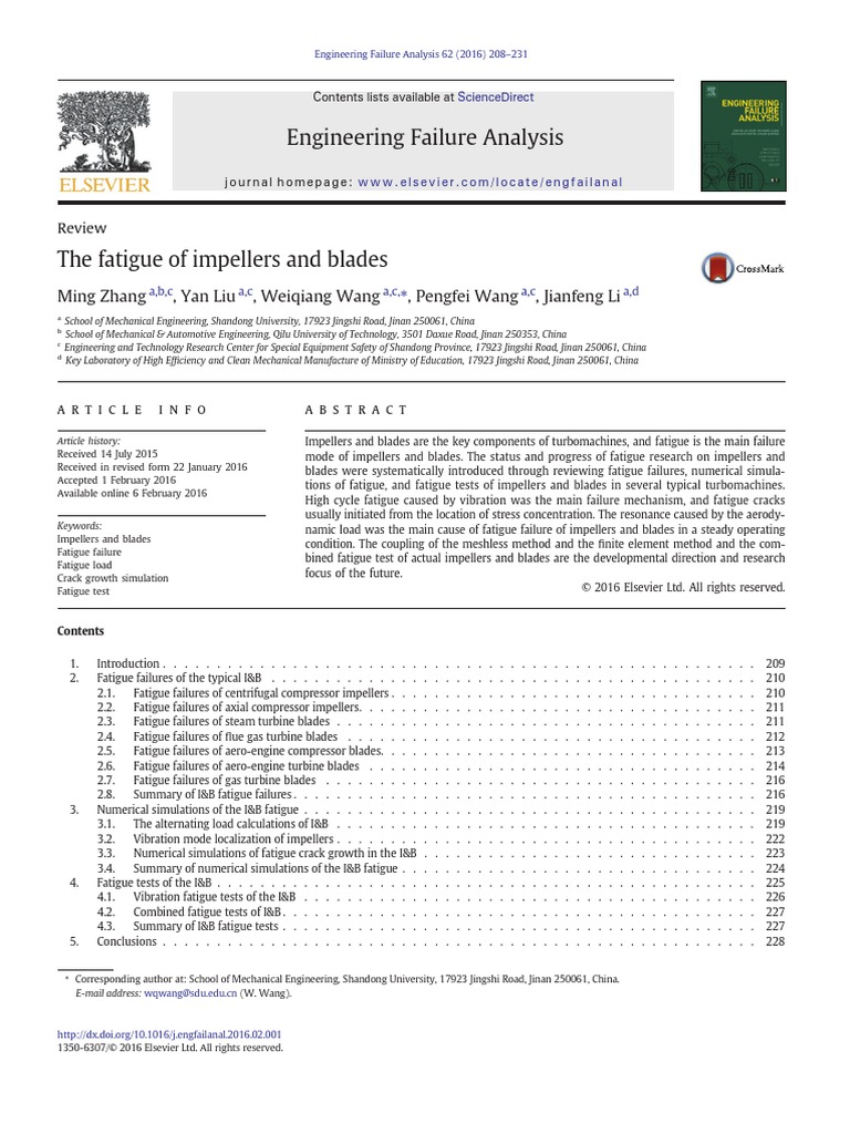 The Fatigue of Impellers and Blades | PDF | Fatigue (Material) | Fracture