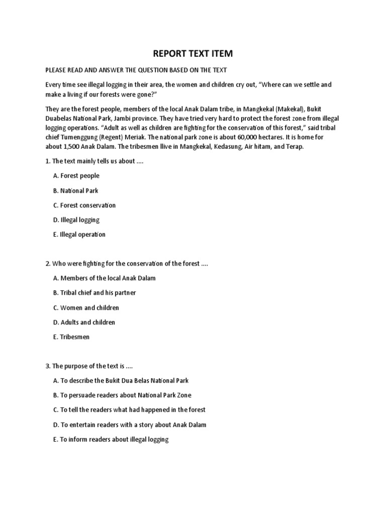 Soal Latihan Report Text | PDF | Glasses | Remote Sensing