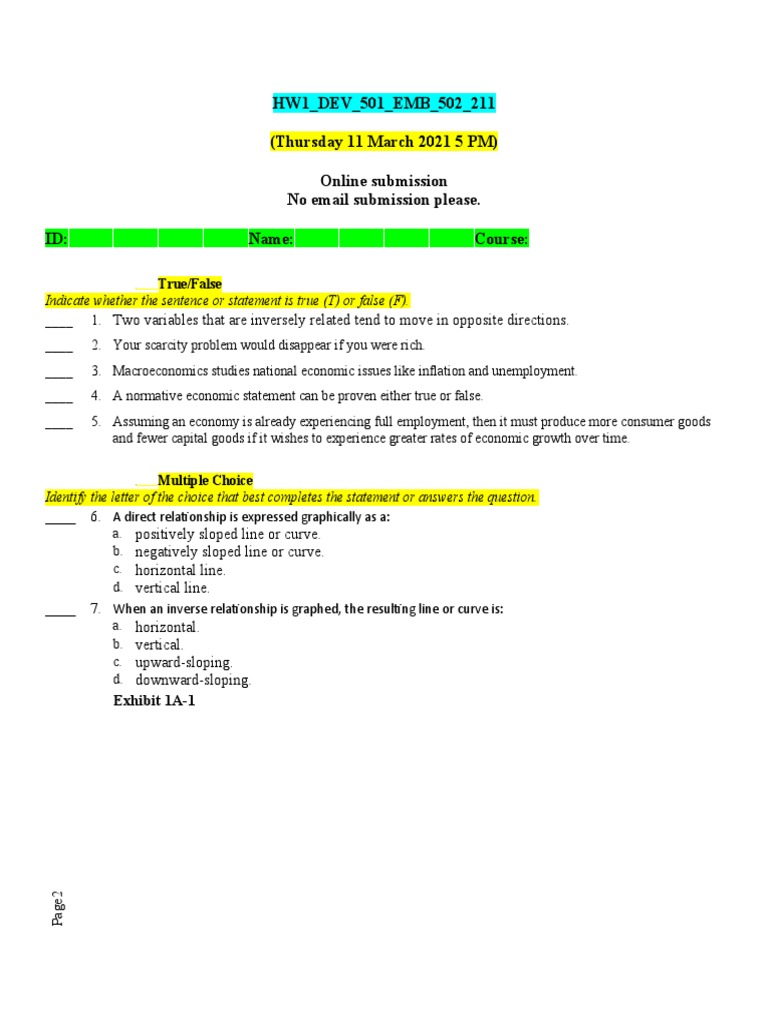 HW1 submission guidelines | PDF | Macroeconomics | Economics