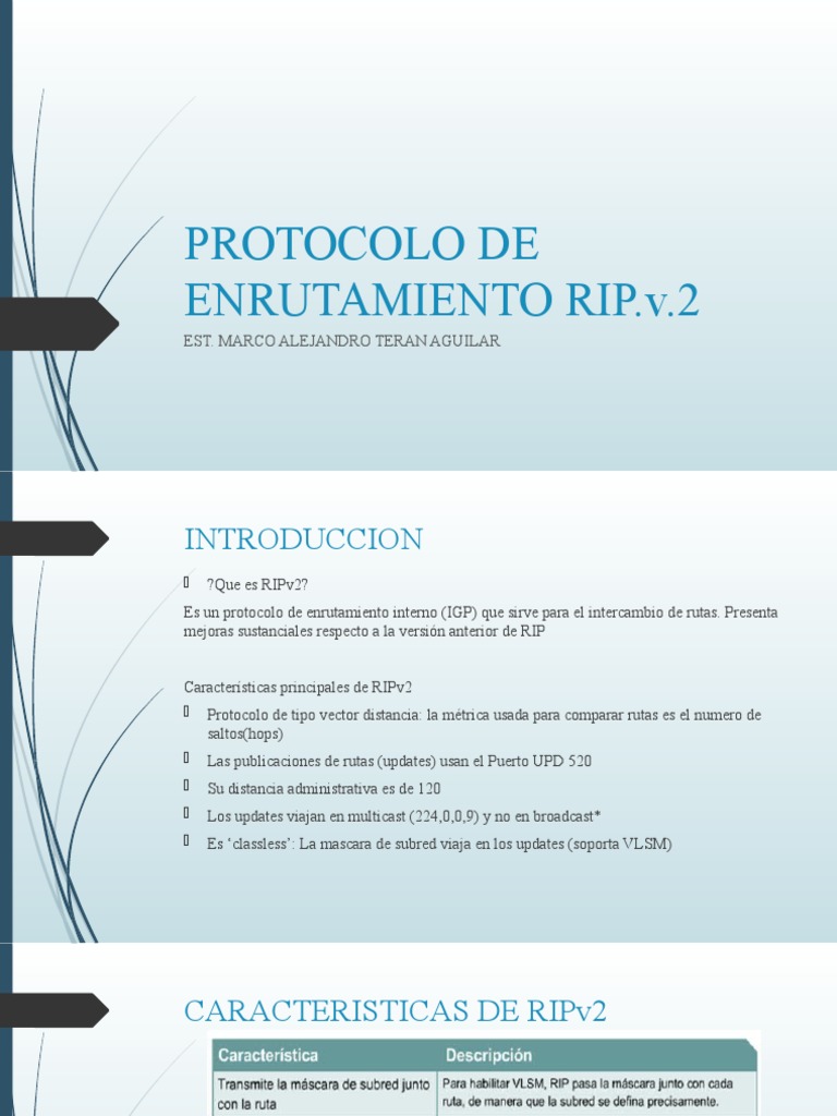 Protocolo de Enrutamiento Rip V2 | Descargar gratis PDF | Comunicación por medio de ordenadores ...
