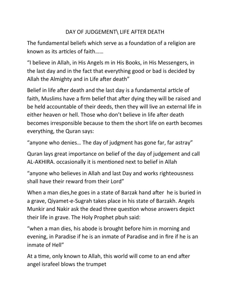 Day of Judgement | PDF | Last Judgment | Afterlife