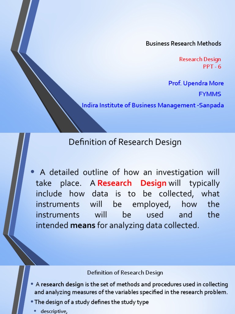 Research Design PPT 6 IIBM | PDF | Research Design | Survey Methodology