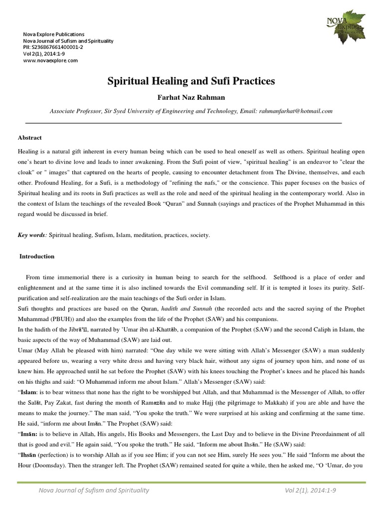 Sufi Practices in Spiritual Healing | PDF | Sufism | Muhammad