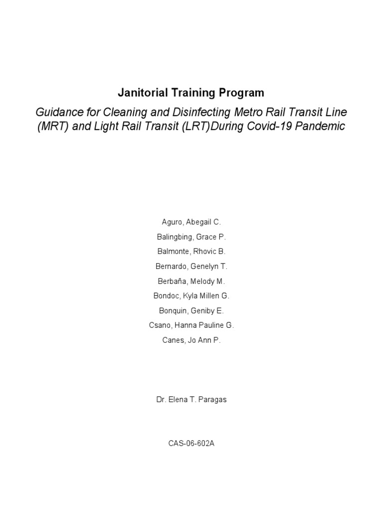 Janitorial Training Program | PDF | Disinfectant | Learning