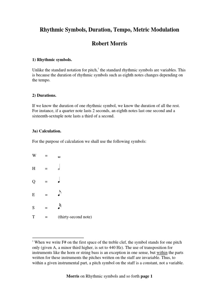 Metric Modulation | PDF | Rhythm | Notation