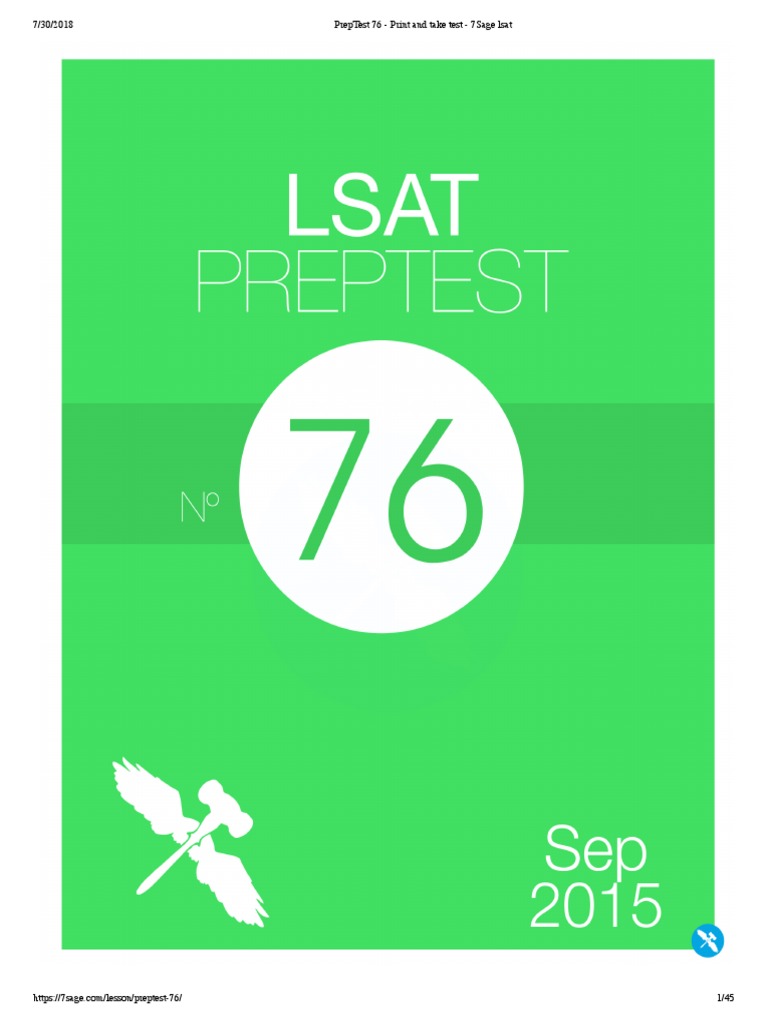 PrepTest 76 - Print and Take Test - 7sage Lsat | PDF | Legal ...