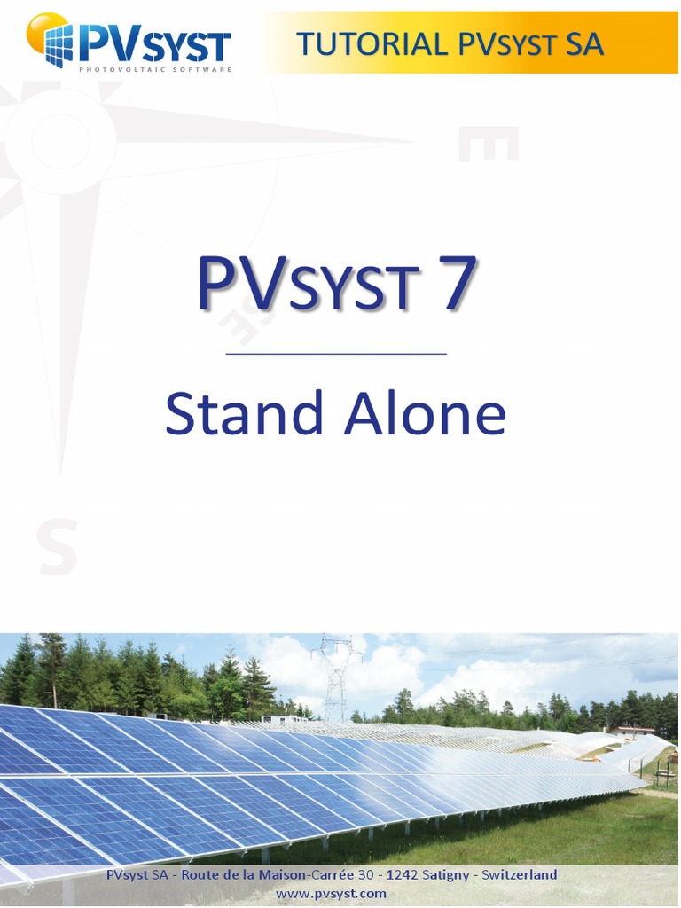 PVsyst - Tutorials - V7 - Stand Alone | PDF | Comma Separated Values ...