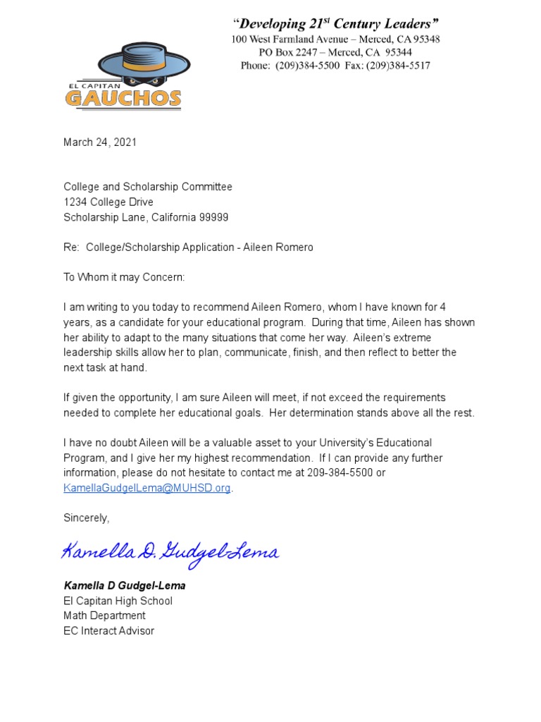Letter of Rec | PDF | Career & Growth | Self-Improvement