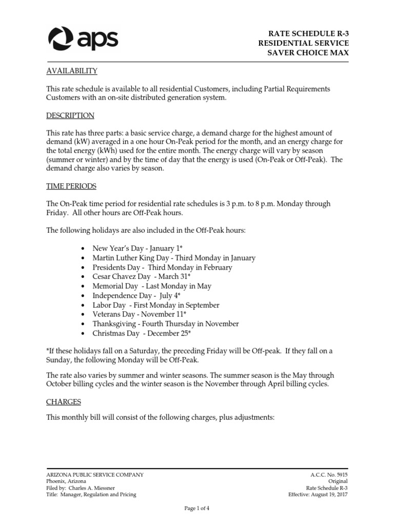 APS Saver Choice Max Rate Schedule | PDF | Nature | Electromagnetism