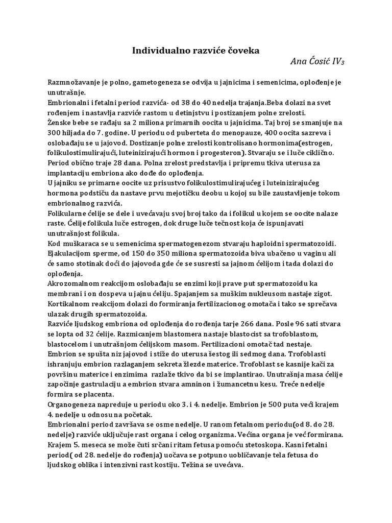 Individualno Razvice Coveka | PDF