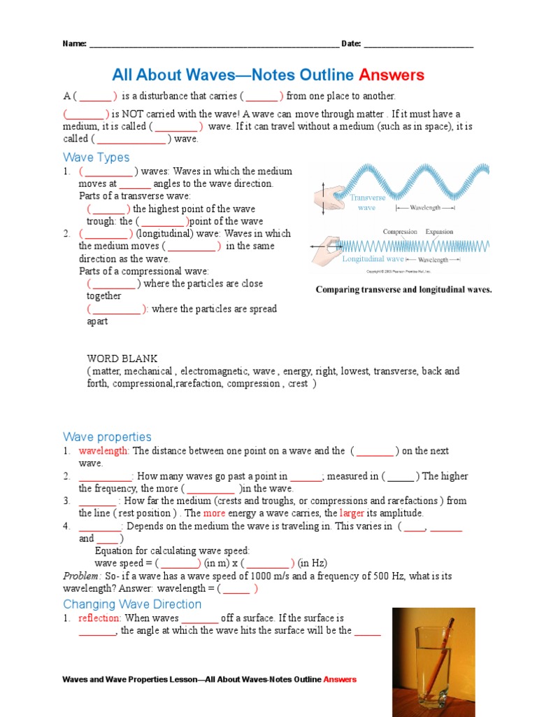 All About Waves-Notes Outline: Answers | Download Free PDF | Waves ...