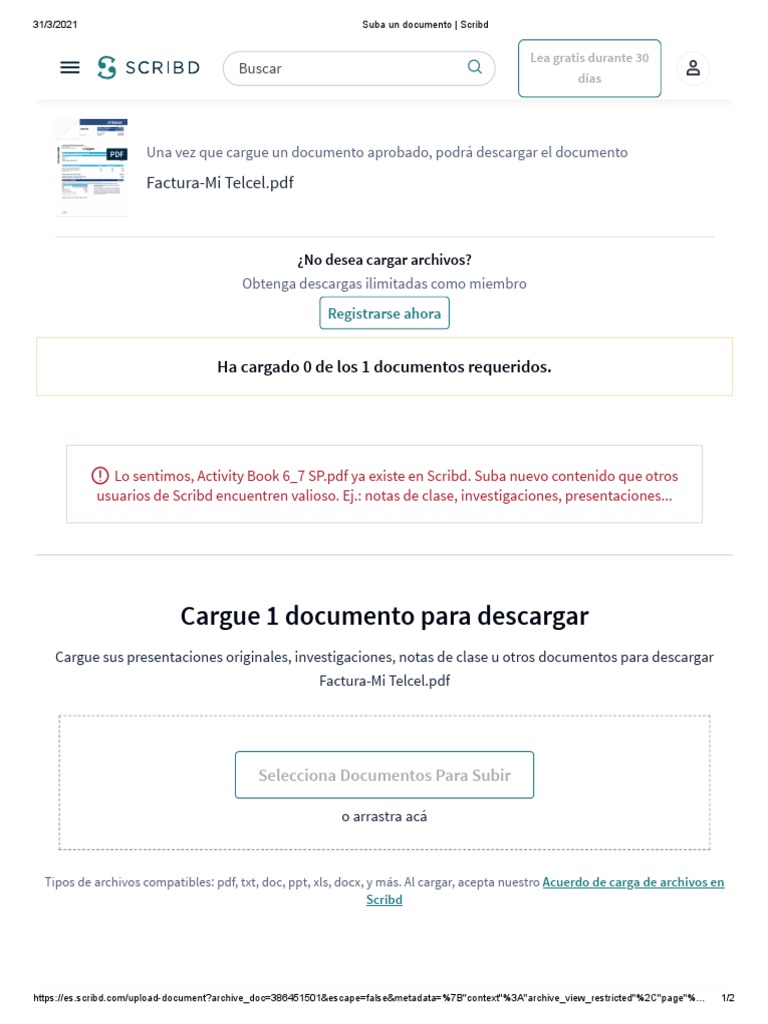 Como Cargar Documento | PDF | Scribd | Obras intelectuales