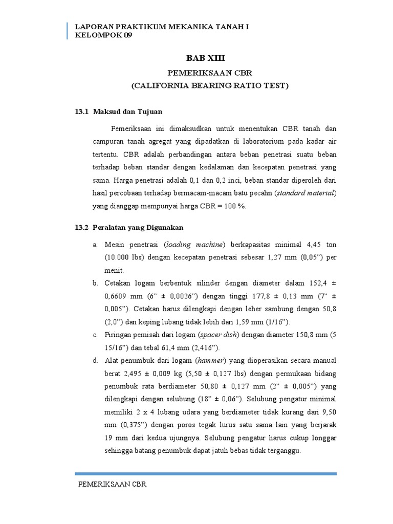 Bab Xiii Pemeriksaan CBR (Fix Print) | PDF