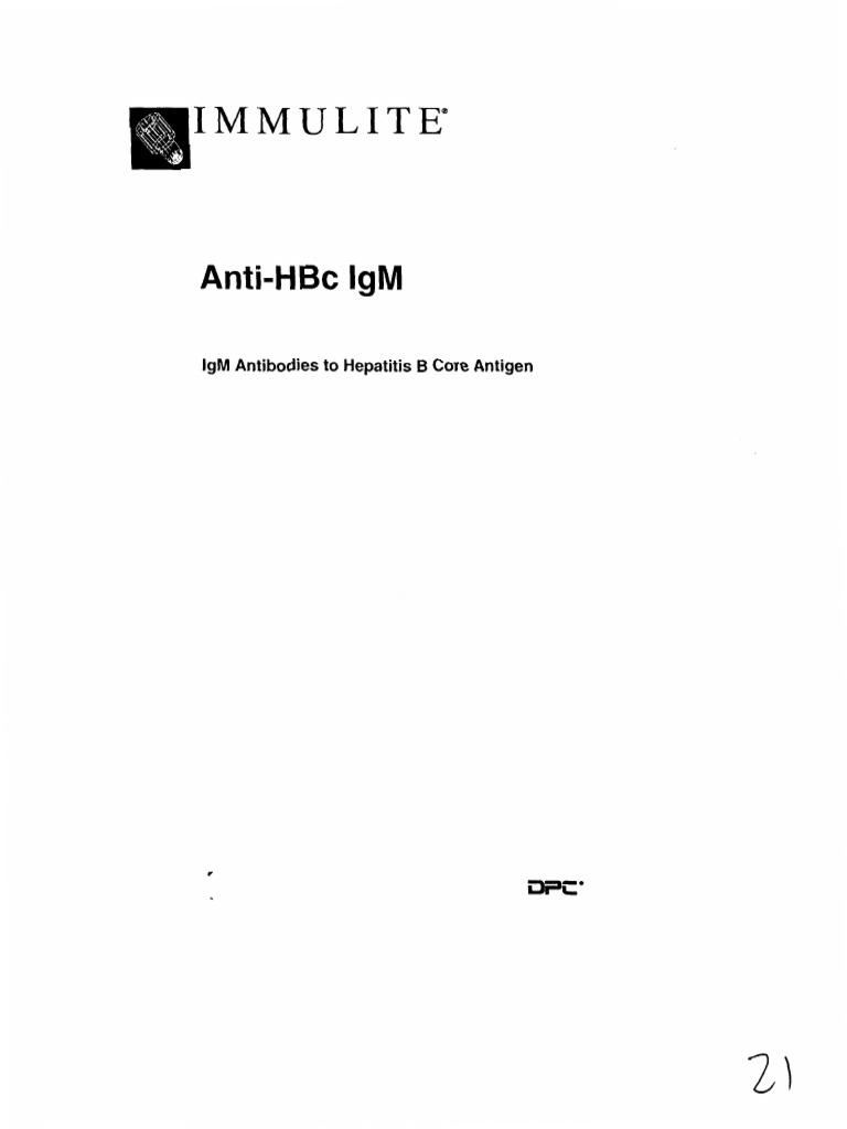 Immulite: Anti-Hbc Igm | PDF | Hepatitis B | Hepatitis