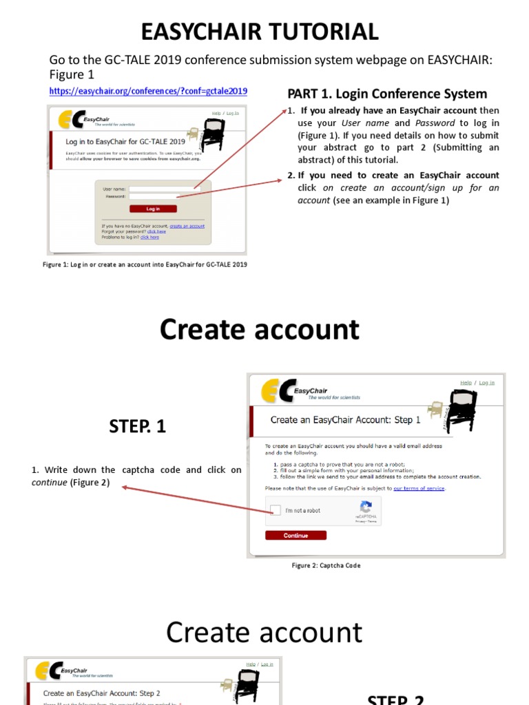 Easychair Tutorial Gctale2019 | PDF | Login | Password