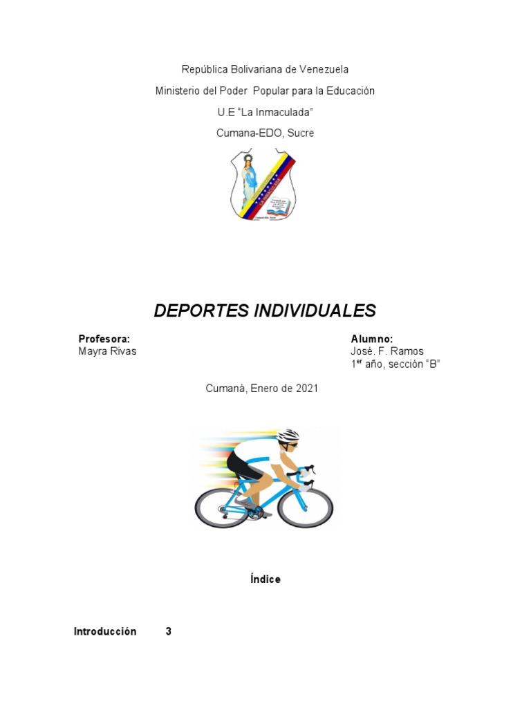 Deportes Individuales. | PDF | Carreras de bicicletas de carretera ...