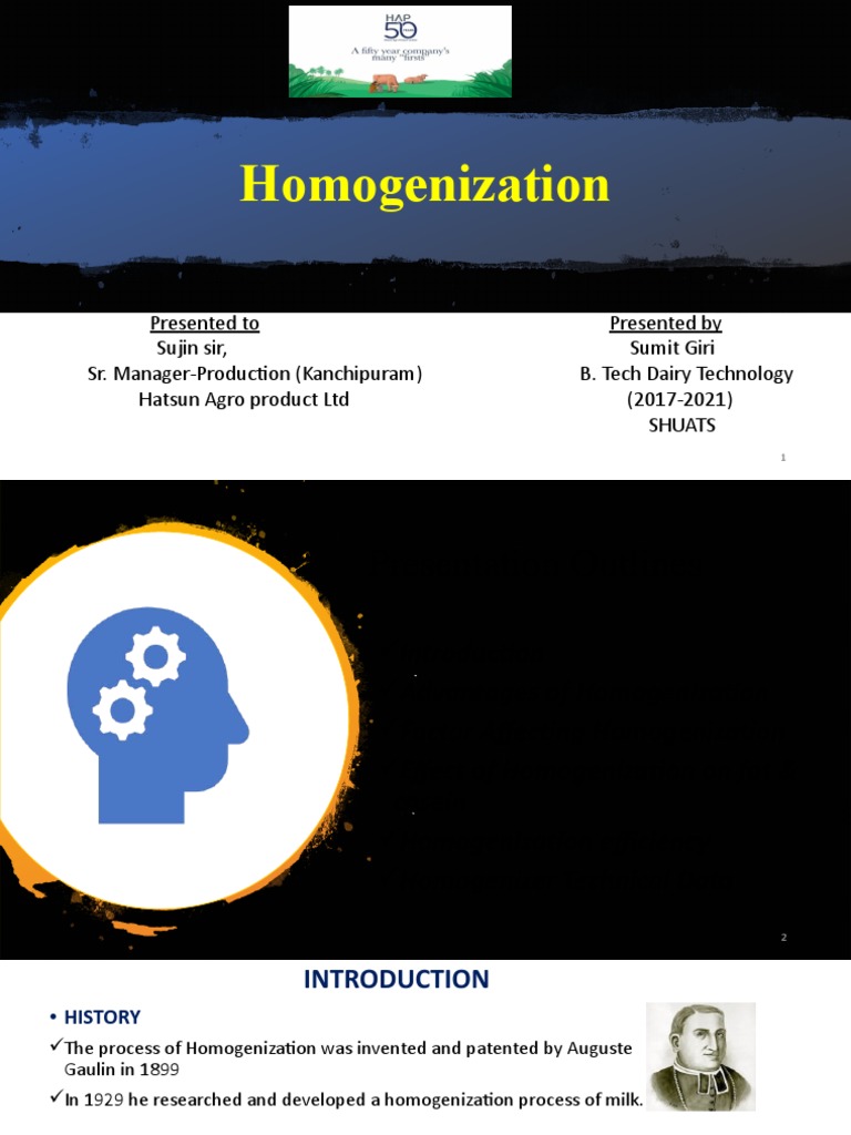 Homogenization Ppt. (Sumit Giri) | PDF | Milk | Fat
