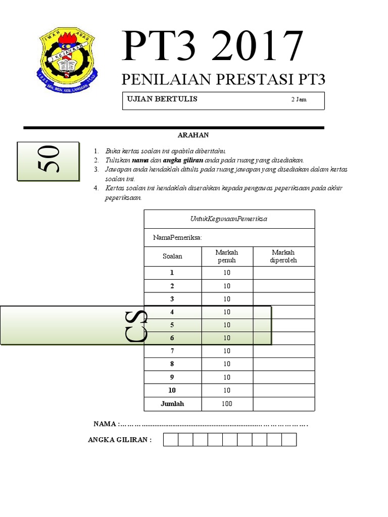 Modul Peperiksaan Pt3 2017 Set 1 Pdf