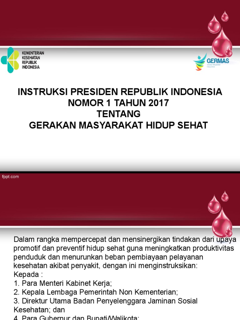 INPRES 1 Tahun 2017 Tentang GERMAS | PDF