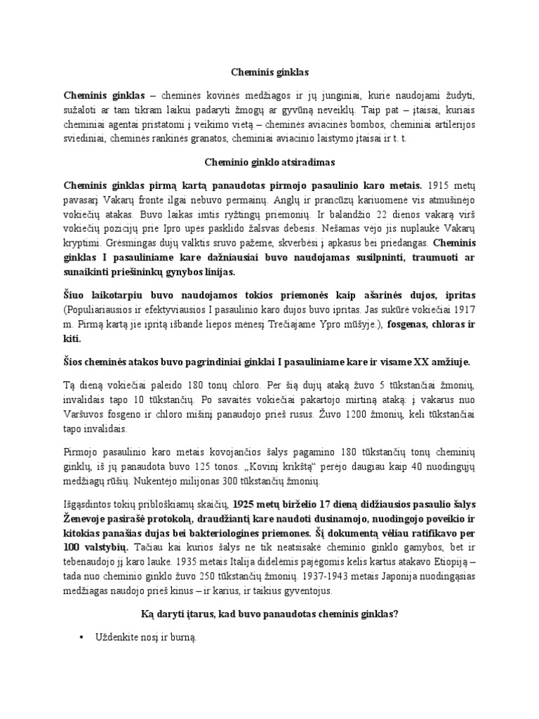 Cheminis Ginklas | PDF