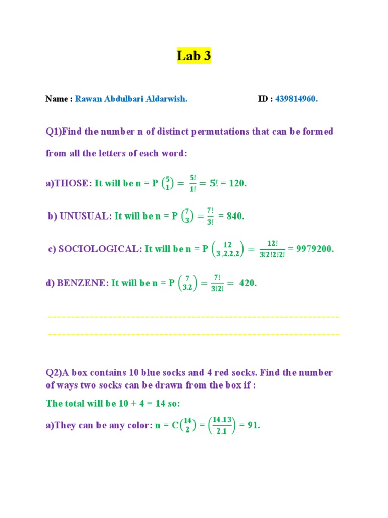 Lab 3 | PDF | Combinatorics | Discrete Mathematics