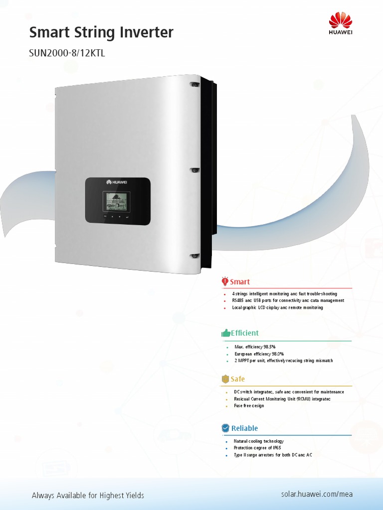 Smart String Inverter: SUN2000-8/12KTL | PDF | Power Inverter ...