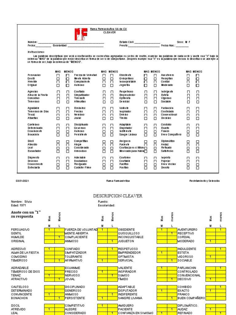 Test Cleaver 2011 | PDF | Persuasión | Creatividad
