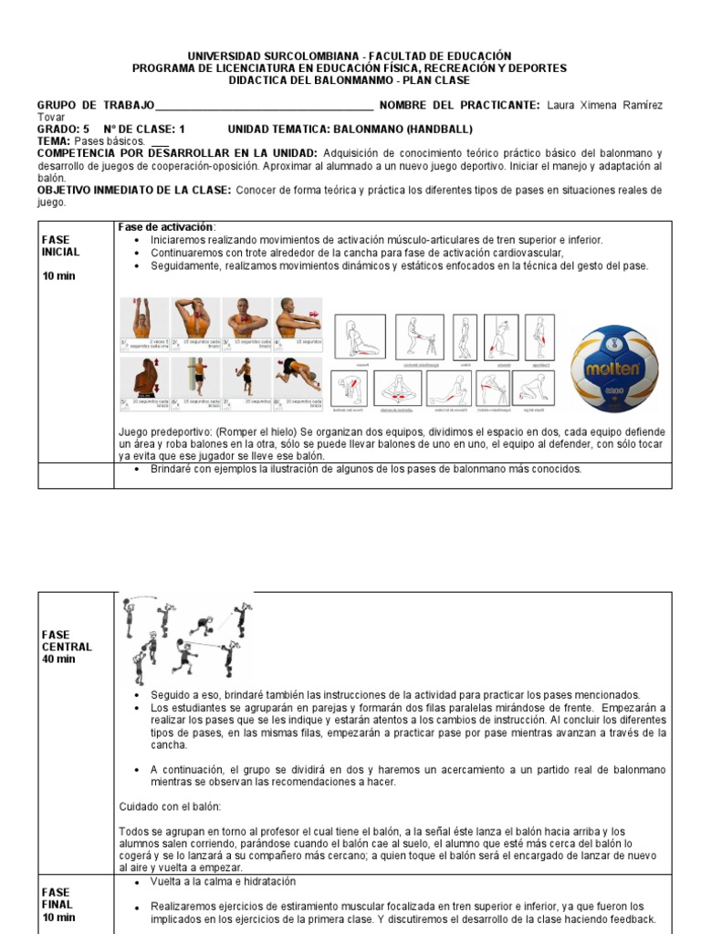 Plan Clase Handball | PDF | Deportes | Ocio